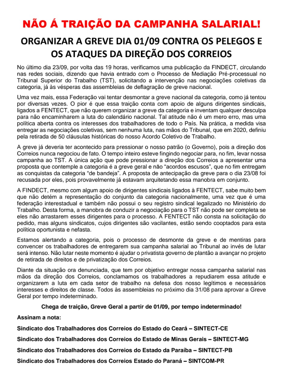 SINTECT-MG, NO TRAIO DA CAMPANHA SALARIAL!